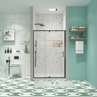 56-60" W x 71" H Piovt Swing Shower Door - Bed Bath & Beyond - 42553012